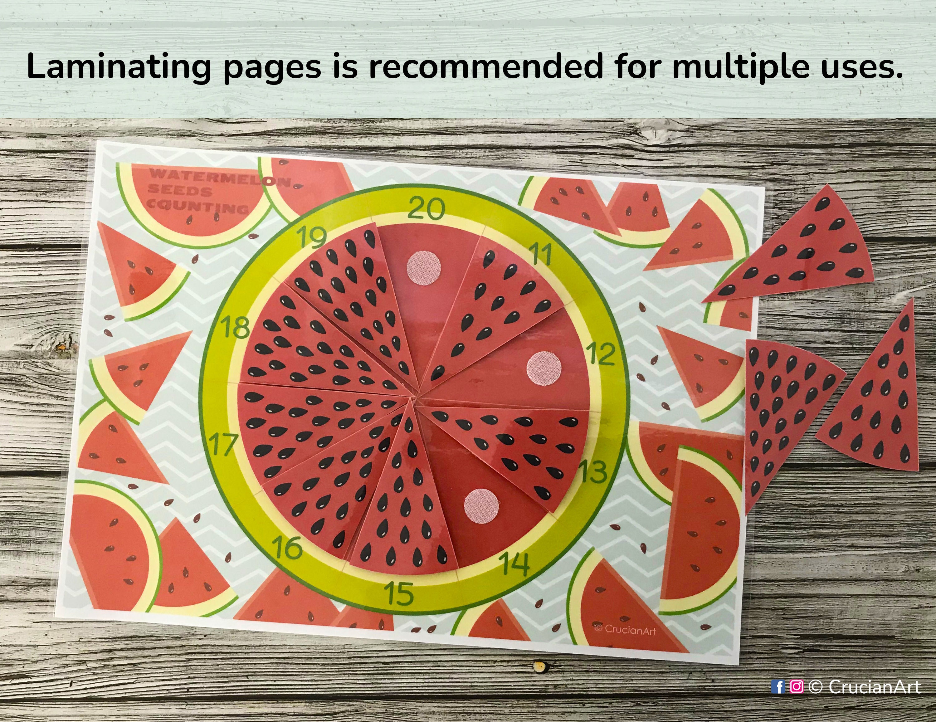 Watermelon Counting Learning Binder Activity Homeschool, Preschool, Pre ...