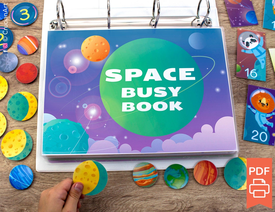 Space Busy Book. Printable Preschool, Pre-k, Kindergarten Learning ...