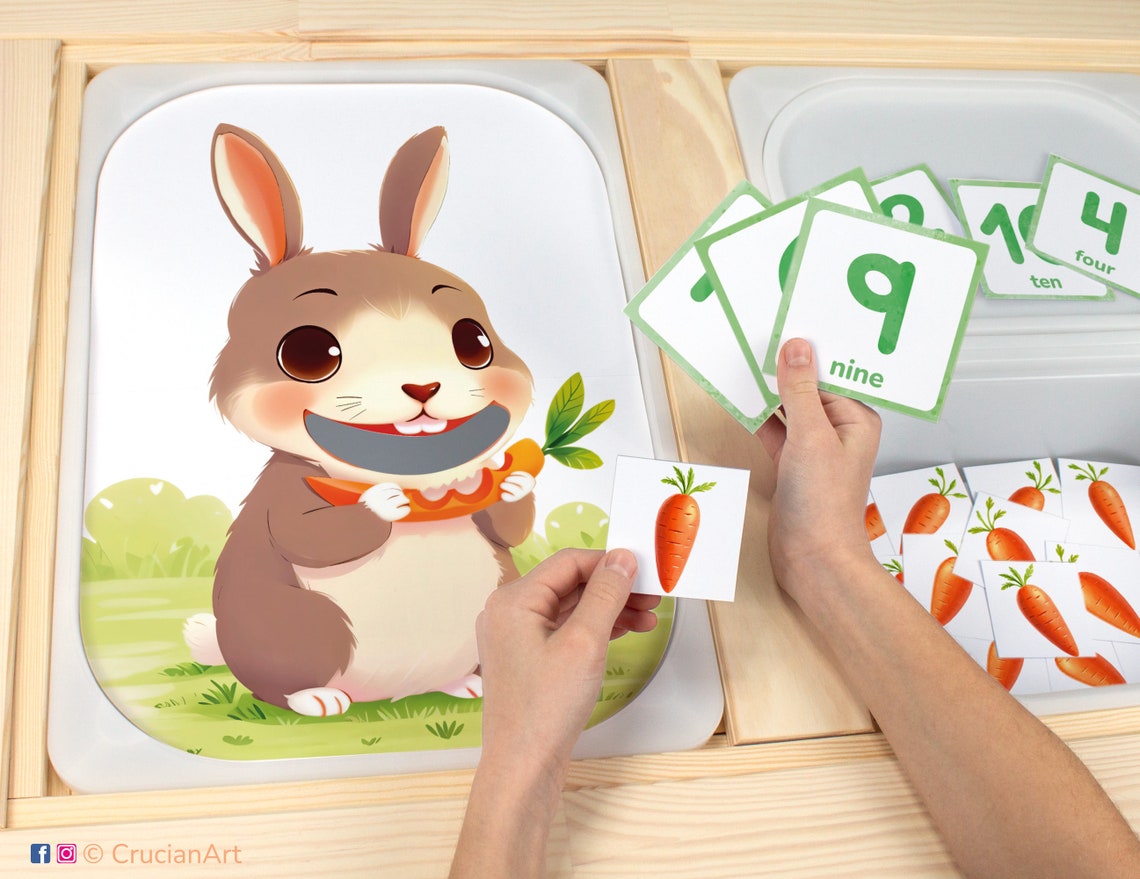 Feed the Bunny Carrots Flisat Insert: Counting up to 12 Printable ...