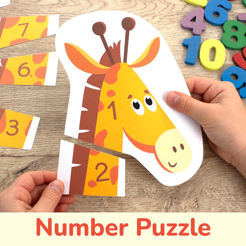 Buy Giraffe Numbers 1-10 Printable Activity. Toddler and Preschool ...
