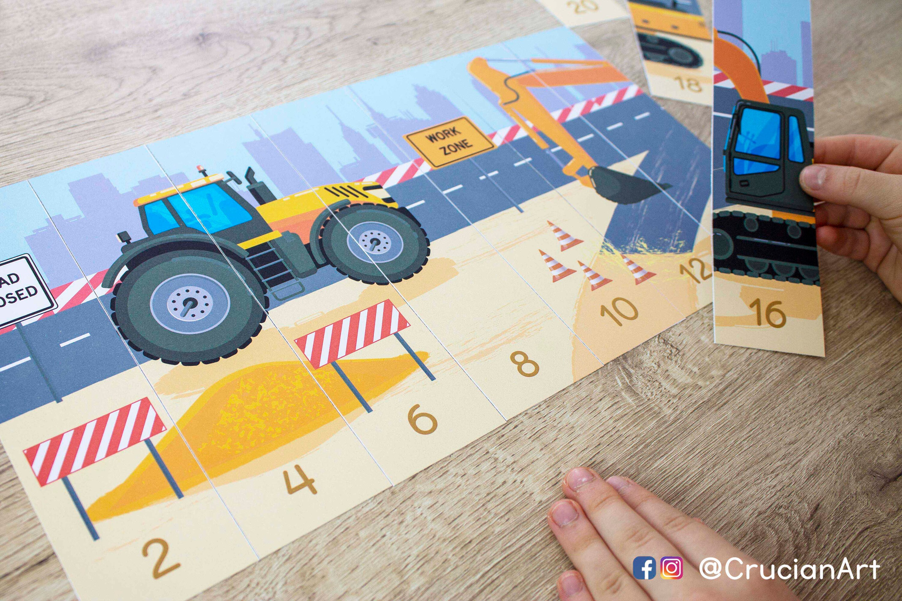 Skip Counting by 2s 5s 10s. Skip Count Puzzle. Printable Construction ...