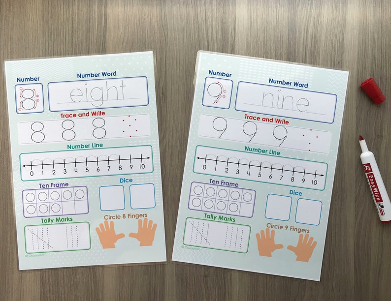 Number Tracing Printable Worksheet. Preschool Pre-k - Etsy