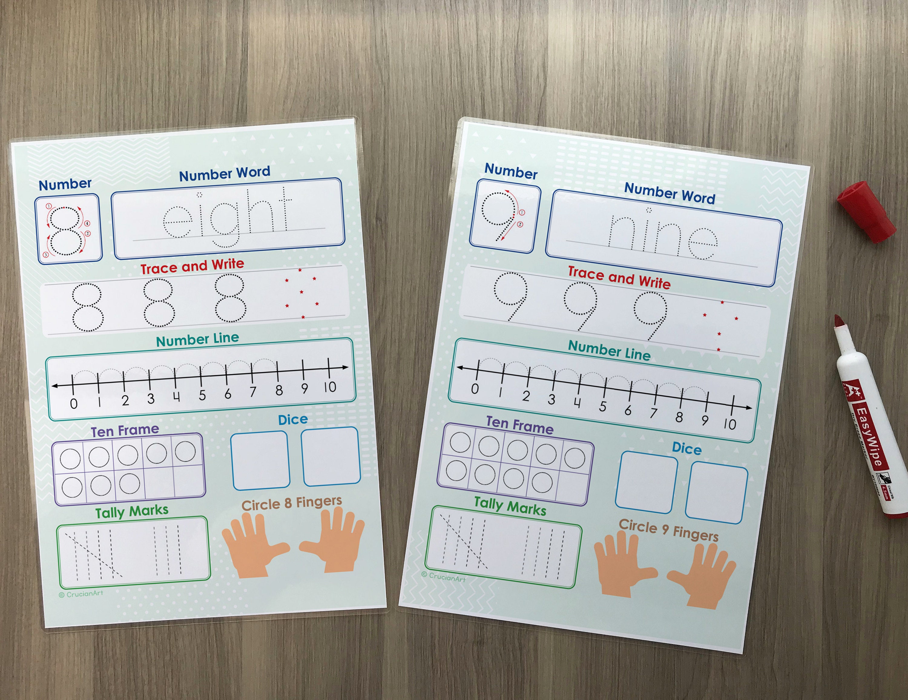 Number Tracing Printable Worksheet. Preschool, Pre-k, Kindergarten ...