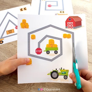Construction Trucks Scissor Skills Activities. Printable Fine Motor ...