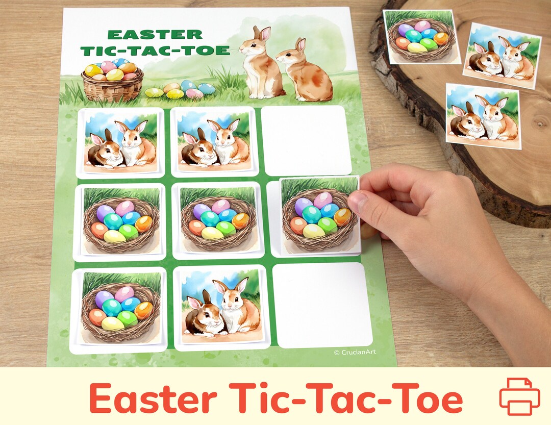 Easter Tic-tac-toe Game: Preschool Kindergarten Printable Activity ...