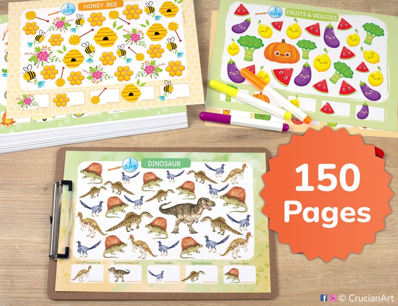 Bundle of I Spy Counting Worksheets: Printable Count-to-10 Activities ...