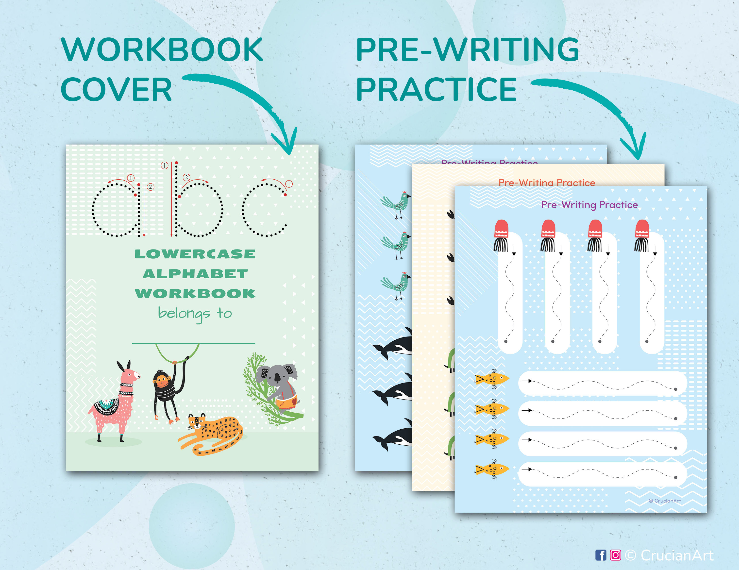 Lowercase Alphabet Workbook: Printable Tracing Worksheets for ...