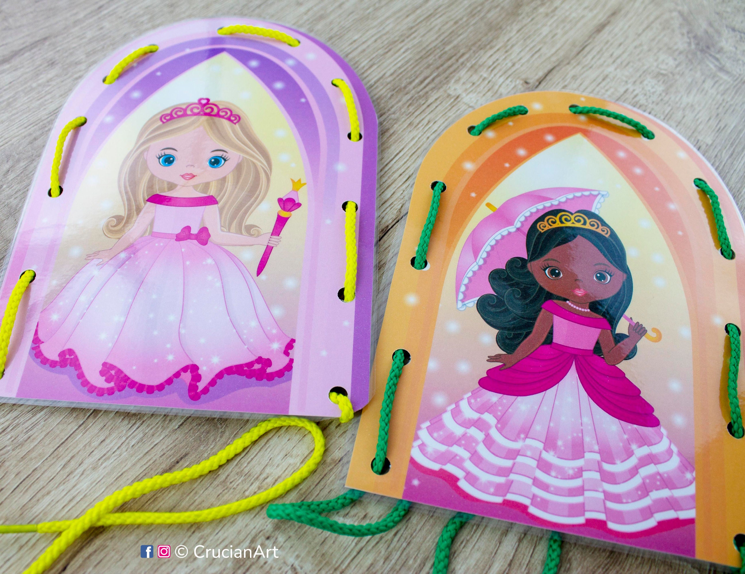 Mermaids & Princesses Lacing Cards for Girls. Printable Fine - Etsy