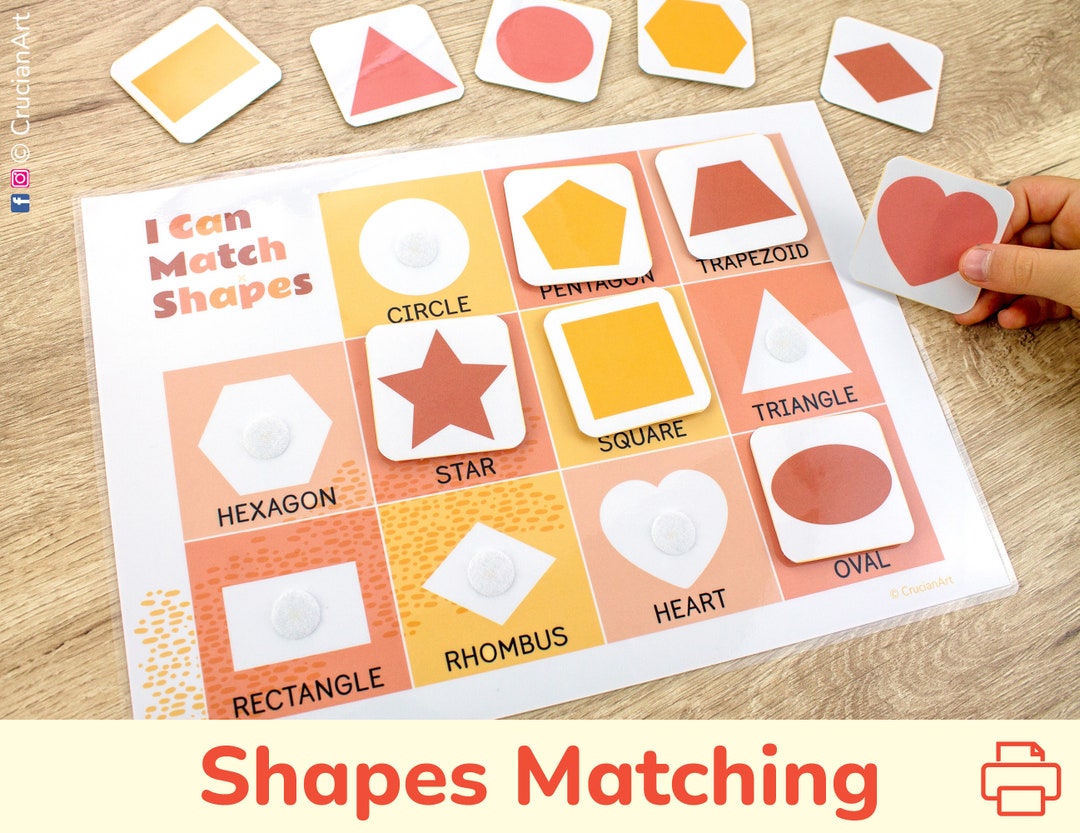 Shape Matching Printable Activity. Toddler Busy Book and Learning ...