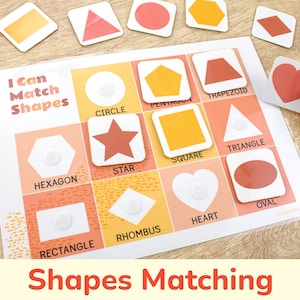 Shape Matching Printable Activity. Toddler Busy Book and Learning ...
