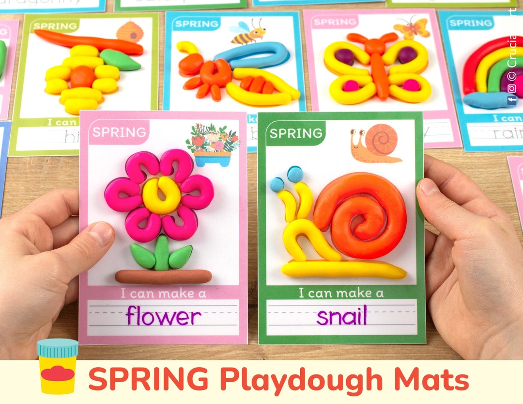 Spring Play Dough Mats. Printable Playdough Kid Activity. Toddler ...