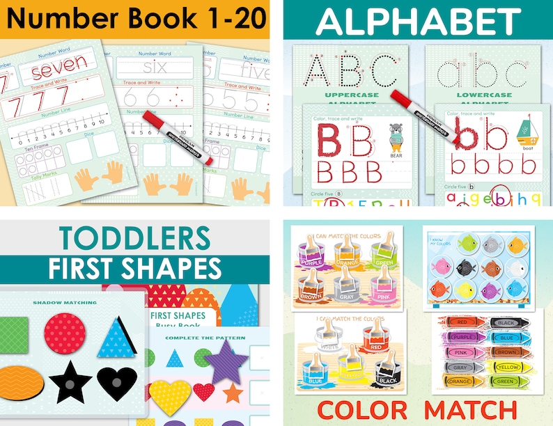 Busy Book Mega Bundle. Toddler & Preschool Learning Binder. - Etsy