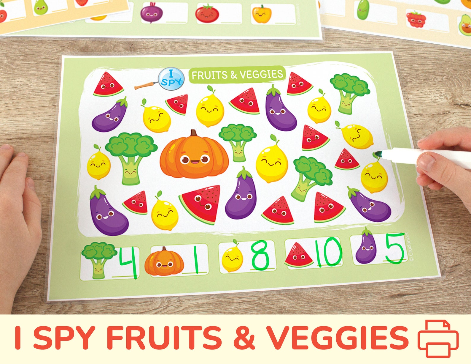 Fruits & Veggies I Spy Activity. Fruit and Vegetables - Etsy