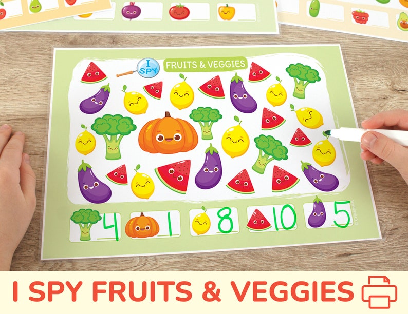 Fruits & Veggies I Spy Activity. Fruit and Vegetables - Etsy