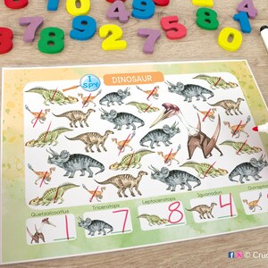 Dinosaur I Spy Counting Activity. Dino Homeschool, Preschool, Pre-k ...
