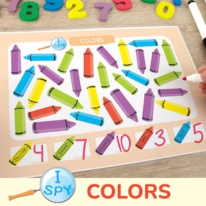 Colors I Spy Counting Activity. Crayons Color Learning Printable ...