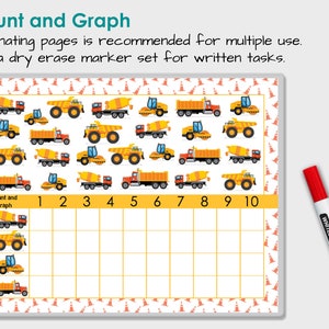 Construction Vehicles Numbers 1-10 & Counting Printable Busy Book ...