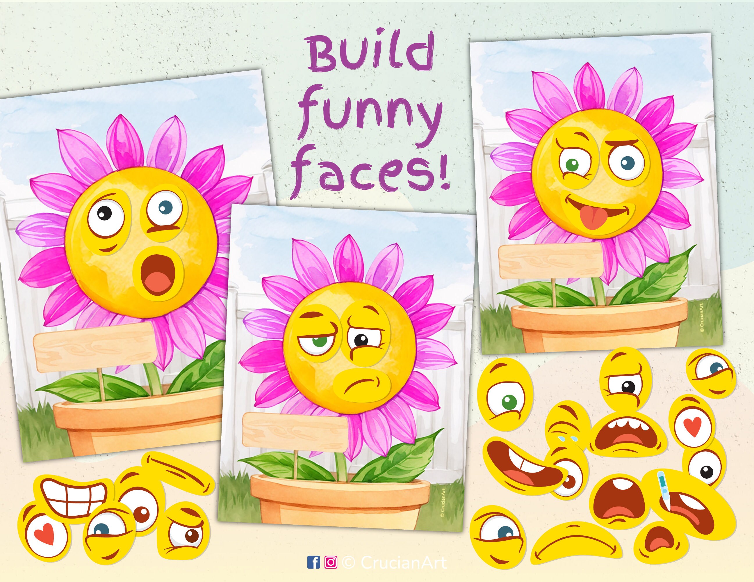 Flower Garden Themed Emotions and Feelings Printable Activity. Toddler ...