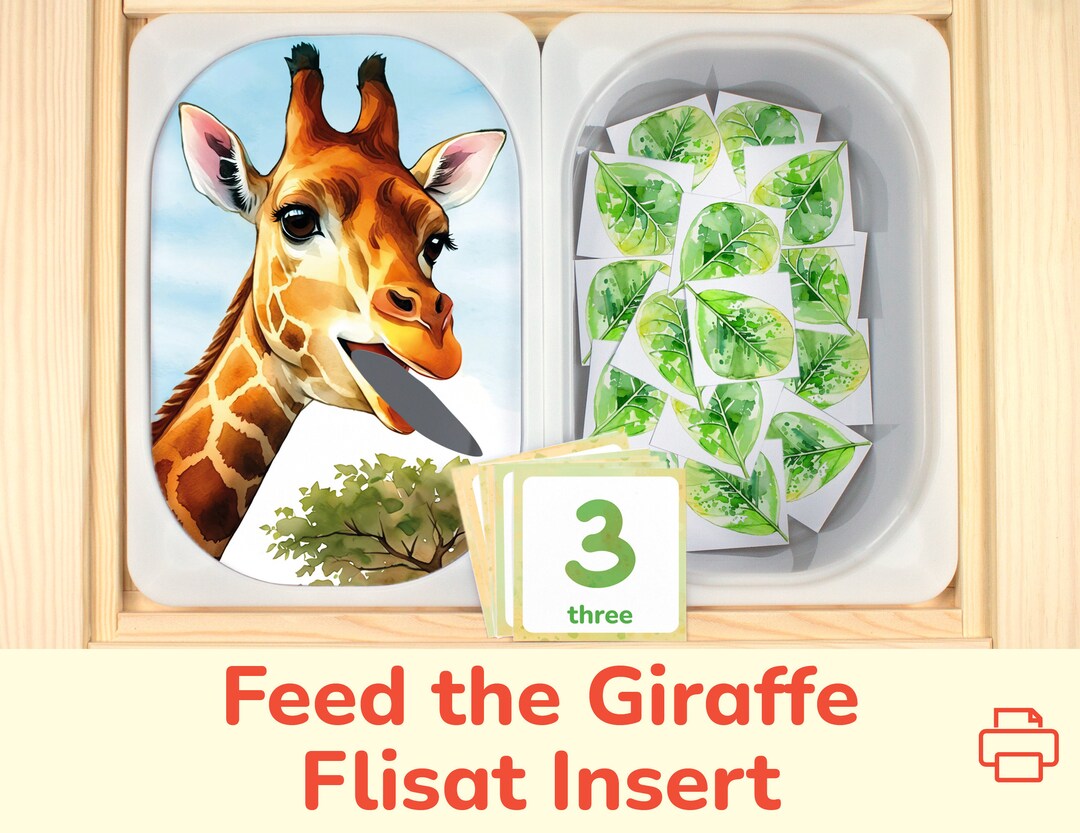 Feed the Giraffe Flisat Insert: African Savannah Theme Counting ...