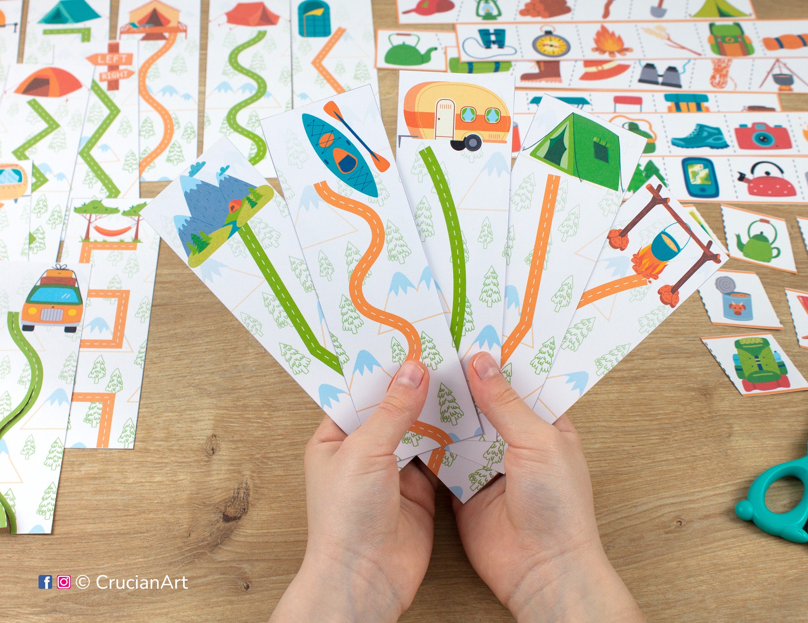 Camping Theme Scissor Strips. Summer Scissor Skills Activity. - Etsy