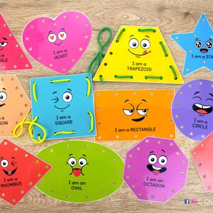 Shapes Printable Lacing Cards. Toddler and Preschool Fine Motor Skill ...