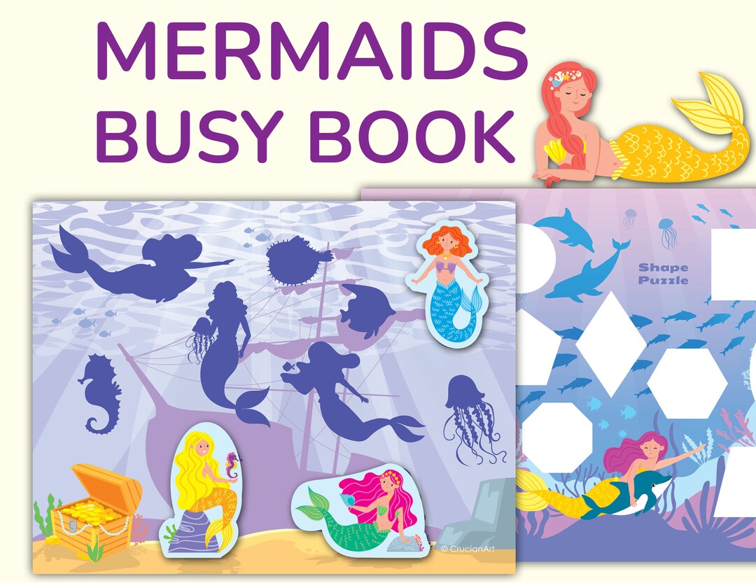 Mermaids Sorting & Matching Printable Busy Book for Girls. Learning ...