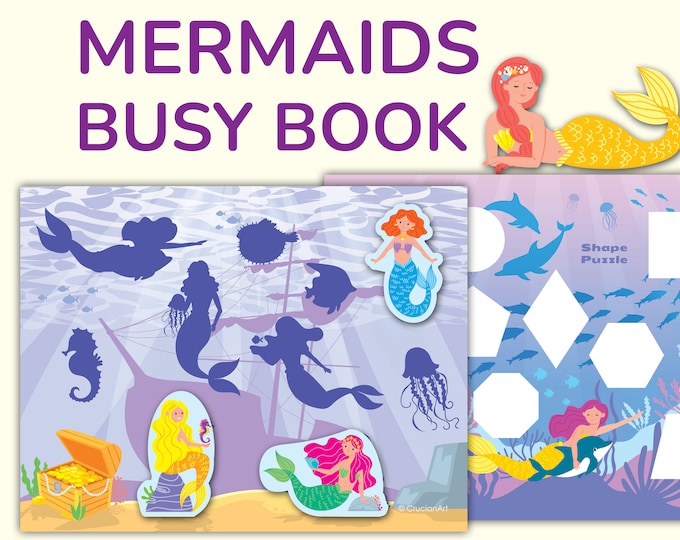 Mermaids Busy Book for Girls. Printable Activities. Pre-k Learning ...
