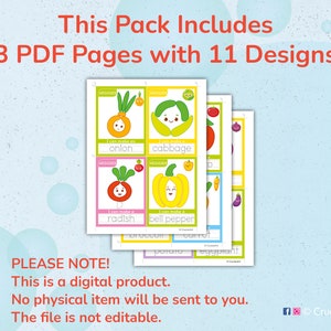 Vegetables Playdough Mats. Printable Toddler Preschool Educational ...