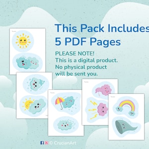 WEATHER Lacing Cards. Printable Fine Motor Skill Tying Toy for Toddler ...