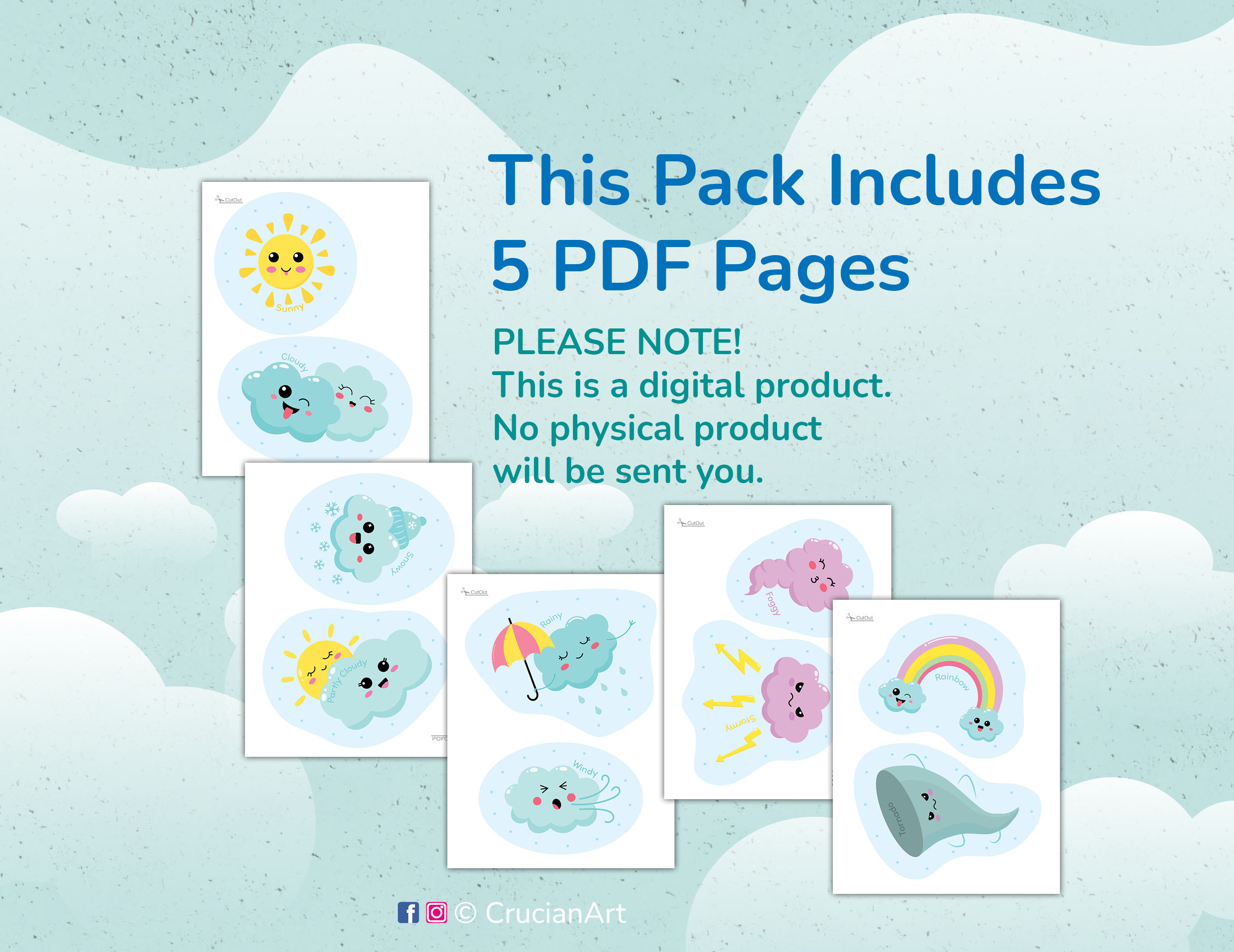 WEATHER Lacing Cards. Printable Fine Motor Skill Tying Toy for | Etsy