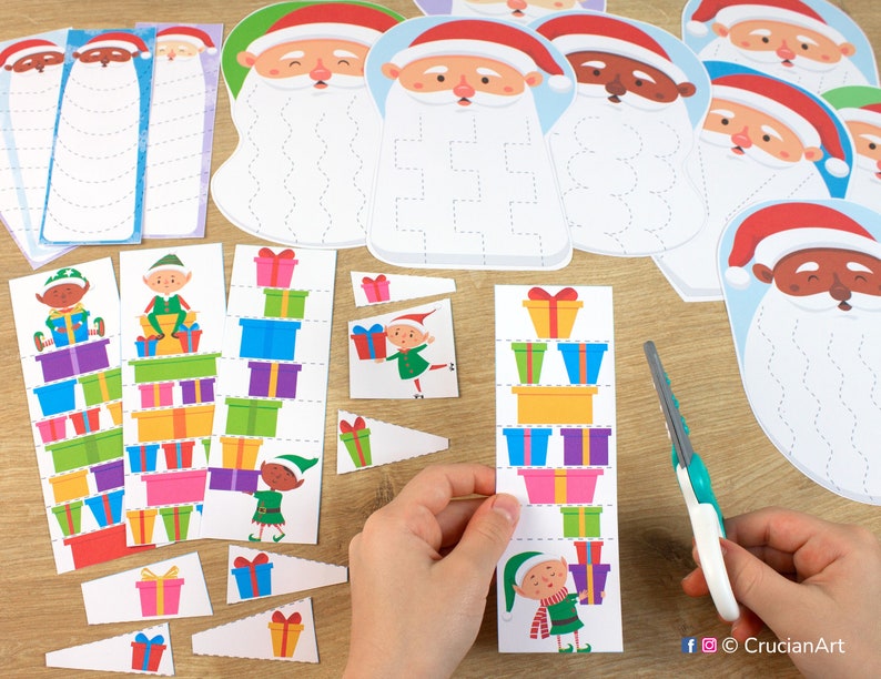 Santas Beard Cutting Activity. Christmas Scissor Skills - Etsy