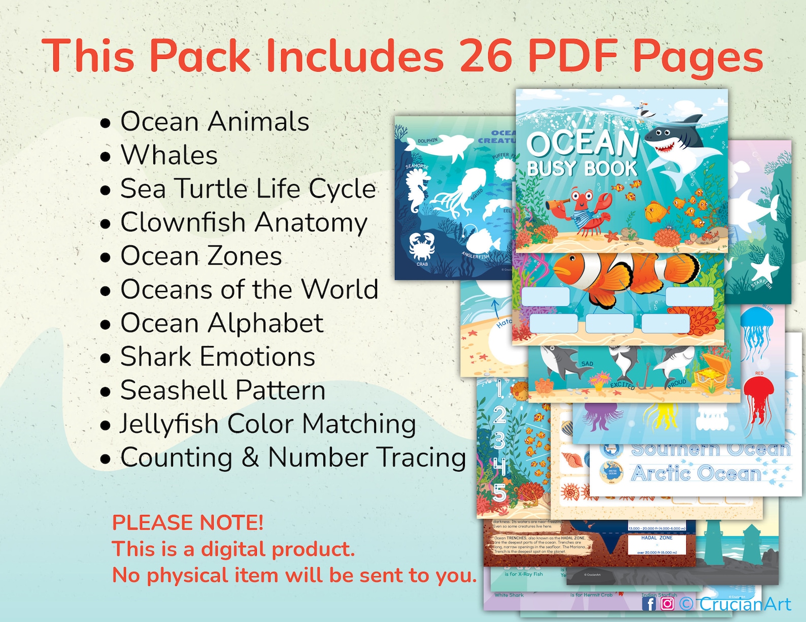 Ocean Animals Activity Book. Under the Sea Printable Busy Book. Ocean ...