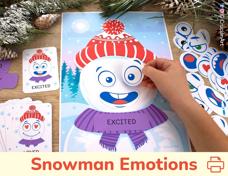 Snowman Emotions and Feelings Winter Printable Activity. Homeschool ...