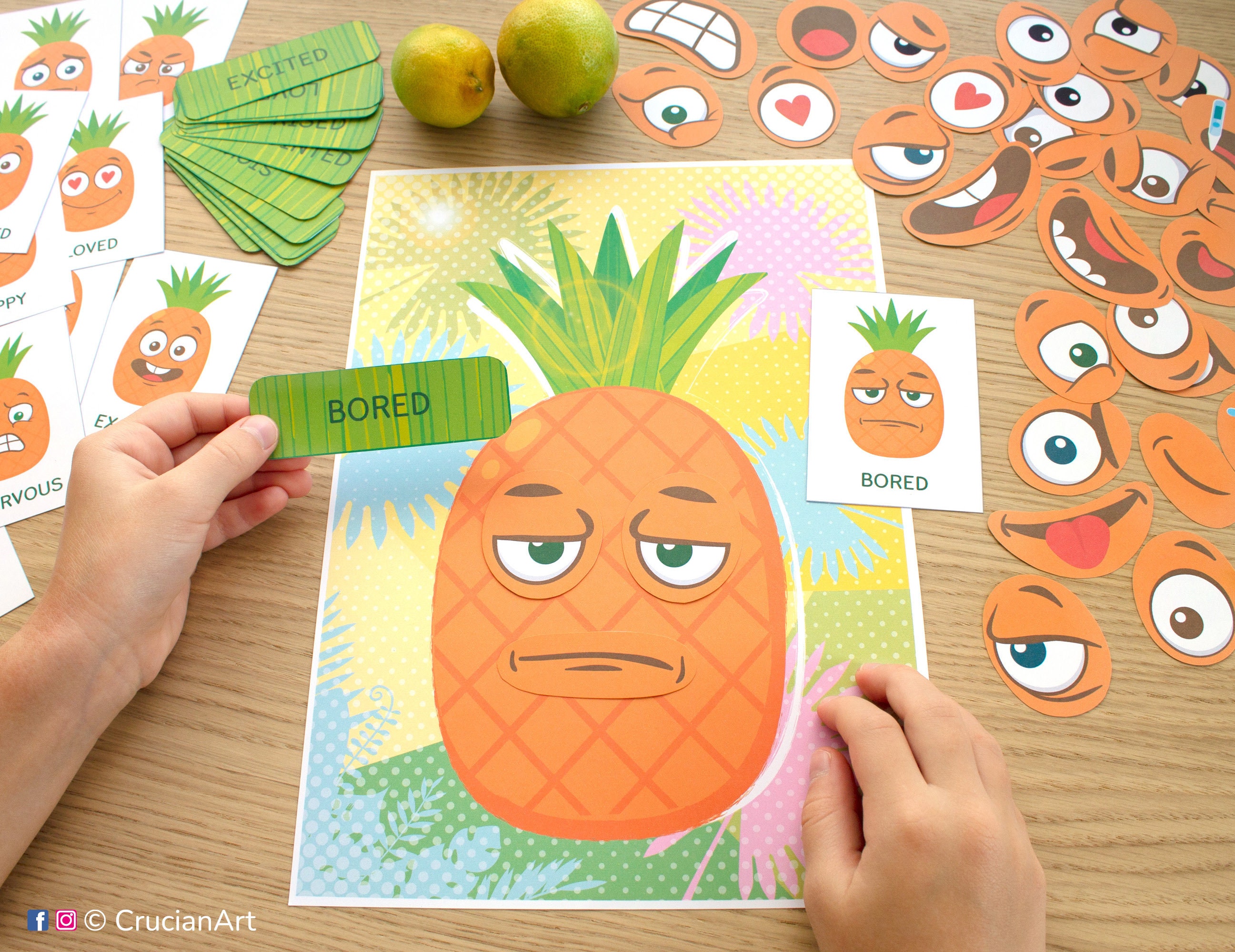 Emotions and Feelings Printable Activity. Pineapple Toddler - Etsy