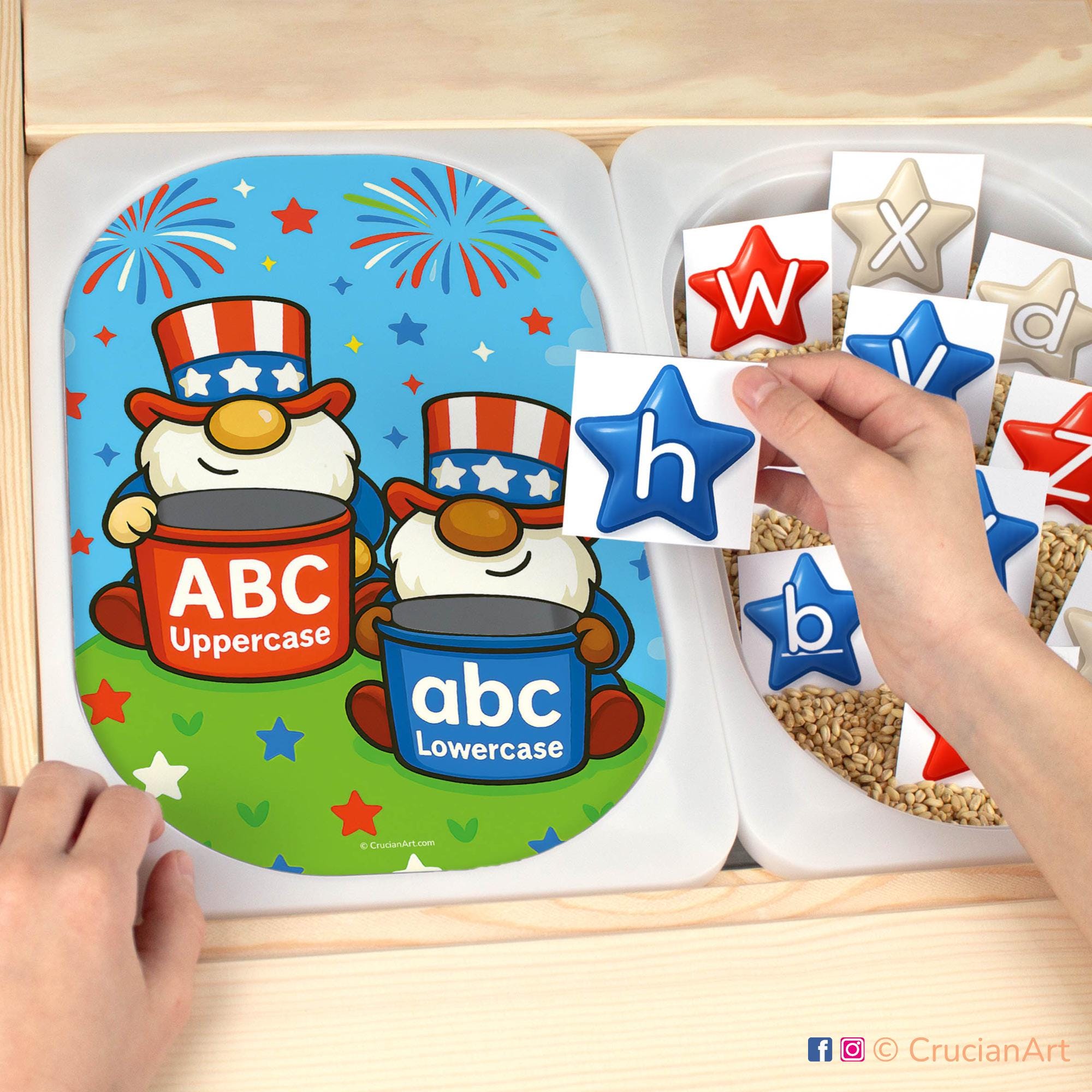 4th of July ABC Star Flisat Insert: Independence Day Printable Template ...
