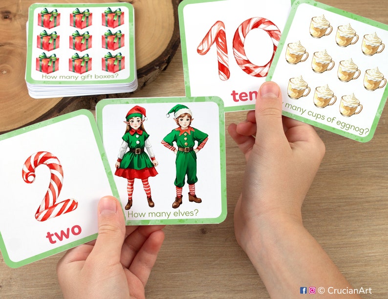 Christmas Counting Activity: Printable Count & Match Cards. Toddler ...