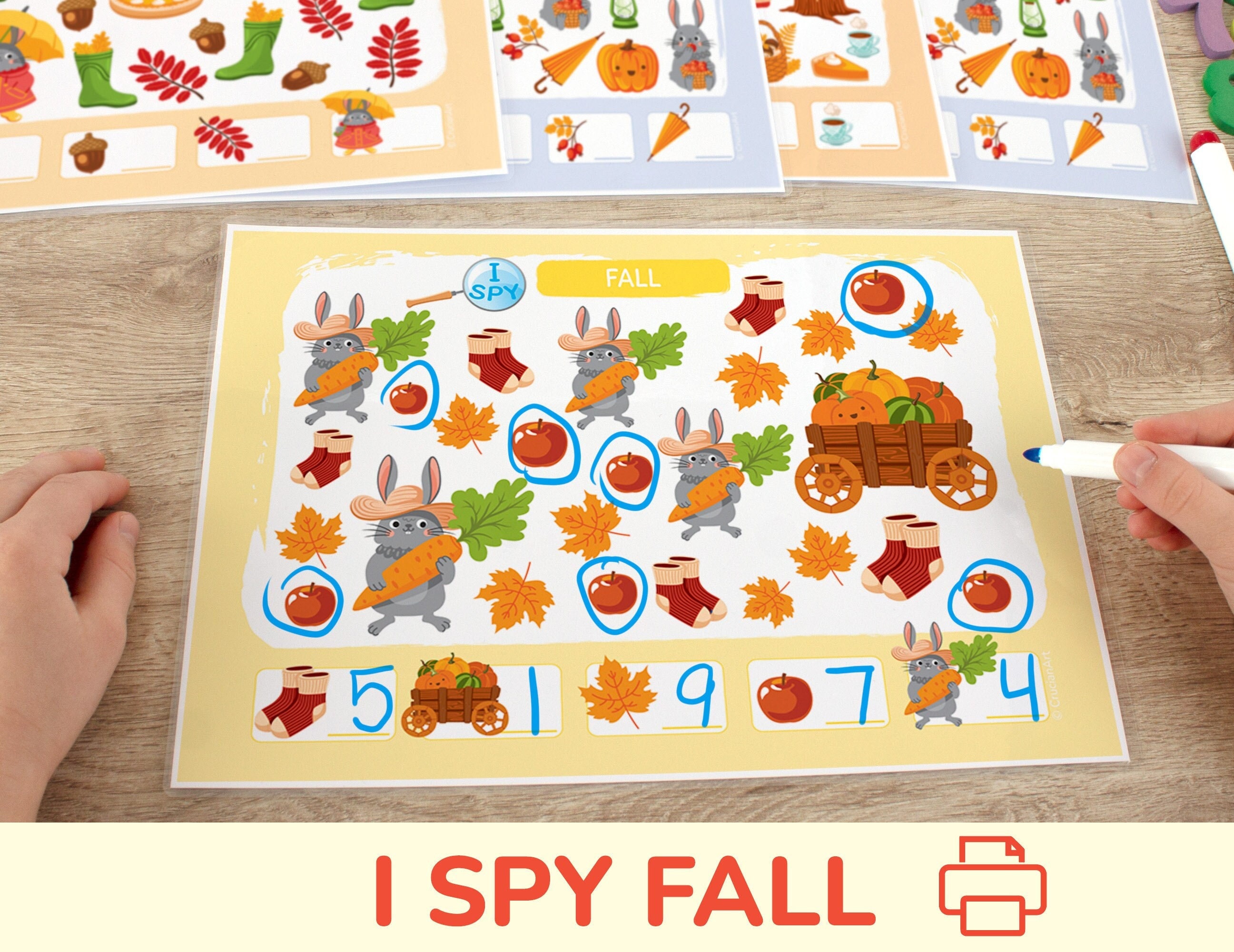 I Spy Fall Counting Activity. Autumn I Spy Printable - Etsy