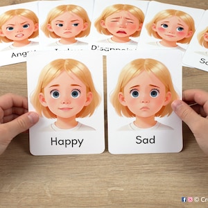 Emotion Flash Cards. Printable Girly Flashcards: Explore Feelings ...