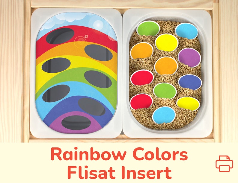 Rainbow Colors Flisat Insert: Color Sorting Activity for Sensory Table ...