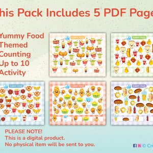 Yummy Food I Spy Counting Activity. Preschool Learning Worksheets ...