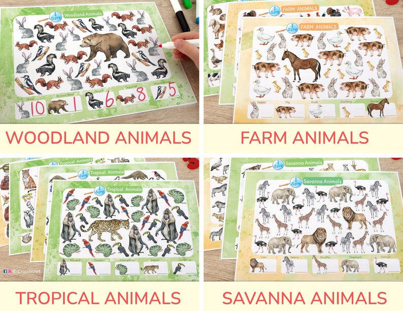 Bundle of I Spy Counting Worksheets: Printable Count-to-10 Activities ...