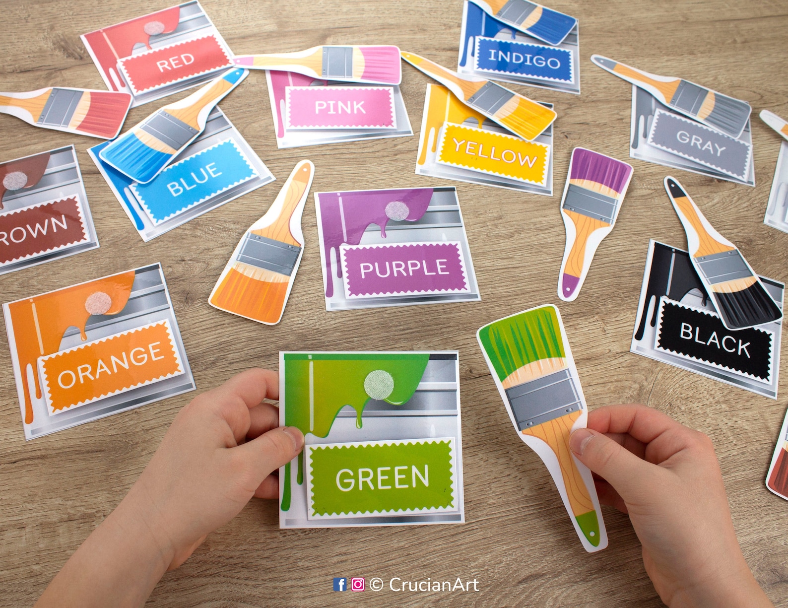 Paint Cans Colors Matching and Labeling Activity. Toddler and Preschool ...