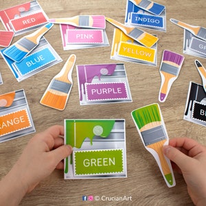 Paint Cans Colors Matching and Labeling Activity. Toddler and Preschool ...