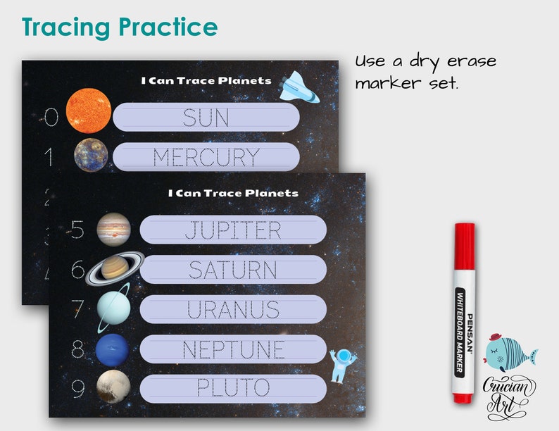 Solar System Printable for Preschool Pre-K Kindergarten | Etsy