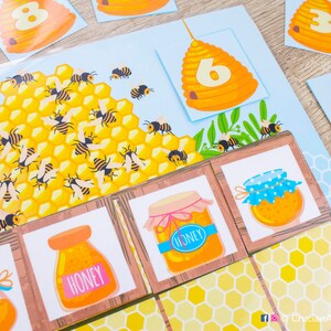 Honeybee Ten Frames Counting. Honey Bee Numbers 1-10 Printable ...