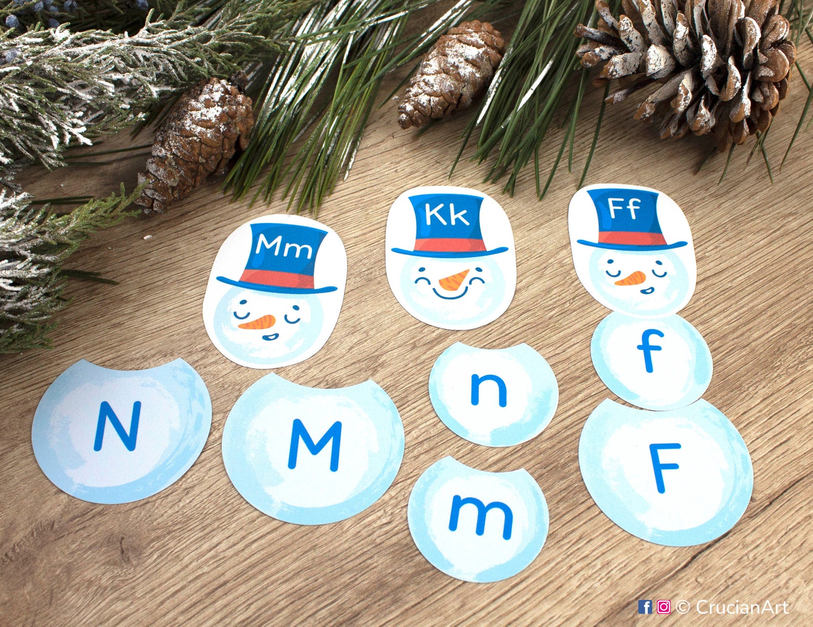 Snowman Alphabet Printable Activity for Preschool Toddler. - Etsy