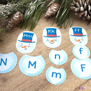 Snowman Alphabet Printable Activity for Preschool, Toddler. Uppercase ...