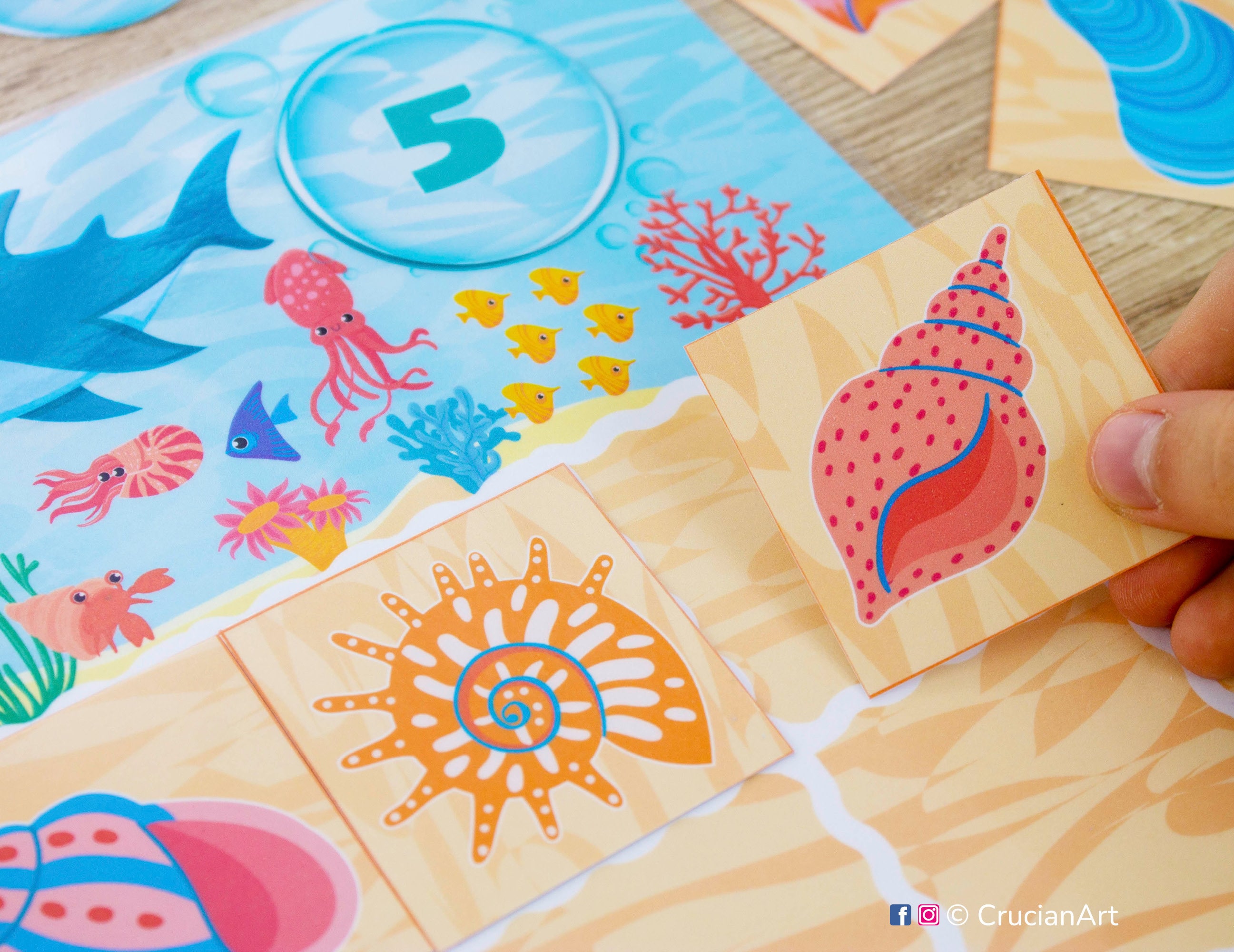 Seashell Ten Frames Counting. Ocean Numbers 1-10 Printable Worksheet ...