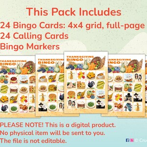 Thanksgiving Day Bingo Game: Printable Preschool, Kindergarten, Toddler ...