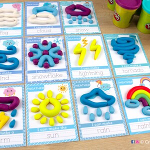 Weather Play Dough Mats. Printable Playdough Activity. Toddler ...